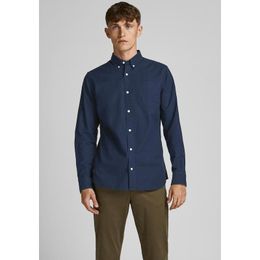 Jack & Jones Jack & Jones Herren Langarmhemd &raquo;BROOK OXFORD&laquo; mit Button-Down Kragen blau XXL, N-Gr