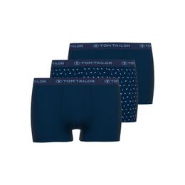 Tom Tailor Herren Tom Tailor Boxershorts &raquo;Buffer&laquo; 3er Pack, weich, bequem, eng, elastisch, Logobund, Baumwollmix blau 6L