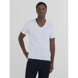 Replay Herren V-Shirt wei&szlig; M