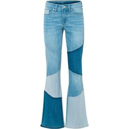 bonprix Damen bonprix Schlagjeans &raquo;Flared-Jeans Mid Waist&laquo; Regular Fit, Mid Waist, mit Elasthan-Anteil blau 40, N-Gr