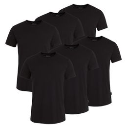Jockey Herren American-Shirt &raquo;American T-Shirt&laquo; 6er Pack, flache N&auml;hte, Relaxed Fit, Single-Jersey, kurze &Auml;rmel schwarz XXL