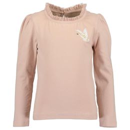 Blue Seven M&auml;dchen Langarmshirt mit schmalem T&uuml;ll-Stehkragen und dezent geraffte Puff&auml;rmel rosa 116