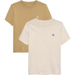 Calvin Klein Jeans Jungen &raquo;2-PACK MONOGRAM TOP&laquo; f&uuml;r Kinder bis 16 Jahre mit Logopr&auml;gung beige 6 (116)