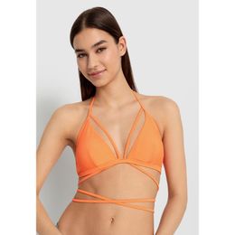Lscn By Lascana Damen LSCN by LASCANA Triangel-Bikini-Top &raquo;Gina&laquo; mit langem Bindeband orange 42, Cup C/D