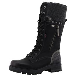 Mustang Shoes Damen Winterstiefel &raquo;Darleen&laquo; Schn&uuml;rstiefel mit Rei&szlig;verschluss schwarz 42, Normalschaft