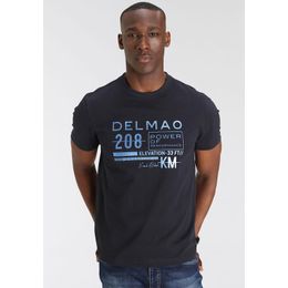 Delmao Herren DELMAO T-Shirt Kurzarm, bedruckt, Rundhals, aus 100% Baumwolle blau M (48/50)