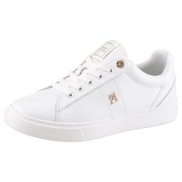 Tommy Hilfiger Damen Sneaker &raquo;ESSENTIAL ELEVATED COURT SNEAKER&laquo; , Freizeitschuh, Halbschuh, Schn&uuml;rschuh mit TH-Schmuckelement wei&szlig; 42