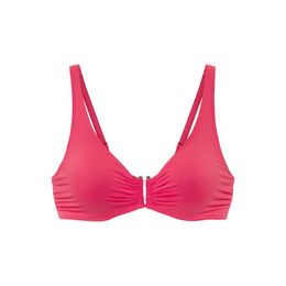 Lascana Damen Lascana B&uuml;gel-Bikini-Top &raquo;Italy&laquo; mit goldfarbigen Accessoire orange 38, Cup E