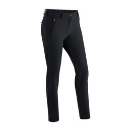 Maier Sports Damen Funktionshose &raquo;Helga slim&laquo; warme Damen Outdoorhose, robuste Wanderhose, Slim Fit schwarz 46, Normalgr&ouml;&szlig;en