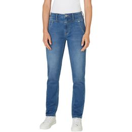 Pepe Jeans Damen Tapered-fit-Jeans &raquo;TAPERED GYMDIGO MW CAREY&laquo; mit Passe vorn blau 25, L&auml;nge 32