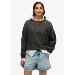 Superdry Damen Sweatshirt &raquo;ATHLETIC TONAL APPLIQUE CREW&laquo; schwarz M
