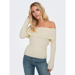 Only Damen Only Strickpullover &raquo;ONLKATIA LIFE LS OFF SHOULDER KNT NOOS&laquo; Viskosemischung, regular fit grau M