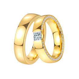 DOOSTI Unisex DOOSTI Trauring &raquo;Schmuck Geschenk Edelstahl Trauring Ehering Partnerring LIEBE&laquo; wahlweise mit oder ohne Zirkonia gold