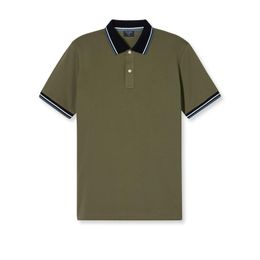 OLYMP Herren OLYMP Poloshirt &raquo;Casual&laquo; farbliche Kontrast-Details gr&uuml;n M