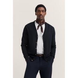 Bugatti Herren Bugatti Cardigan &raquo;Modern Fit&laquo; mit V-Ausschnitt aus Baumwolle-Kaschmir blau XXL