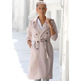 Lascana Damen Lascana Trenchcoat mit Bindeg&uuml;rtel, zum Regulieren, leichter Damenmantel ohne Futter, casual-chic beige 34