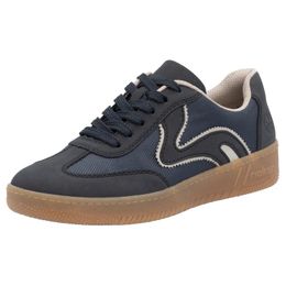 Rieker Sport Damen RIEKER Sport Plateausneaker , Freizeitschuh, Halbschuh, Schn&uuml;rschuh in veganer Verarbeitung blau 42