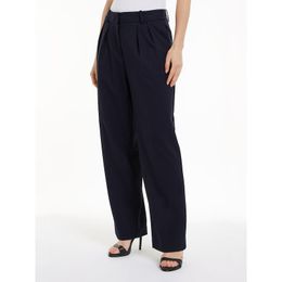 Tommy Hilfiger Damen Webhose &raquo;MD CORE RELAXED STRAIGHT PANT&laquo; mit Logostickerei auf der R&uuml;ckseite blau 44, N-Gr
