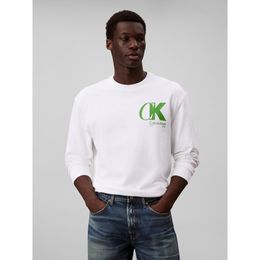 Calvin Klein Herren Sweatshirt &raquo;LS EU 350TERRY CK OVERLAP GRAPHI&laquo;, Rundhalsausschnitt, regular fit wei&szlig; XXL