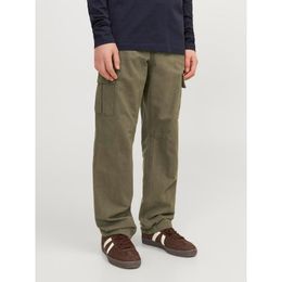 Jack & Jones Jack & Jones Junior Jungen Cargohose &raquo;JPSTKANE praktisch, pflegeleicht, l&auml;ssig&laquo; unifarben, modisch, relaxed fit, Web gr&uuml;n 140, N-Gr