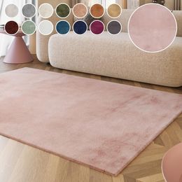 Esprit Hochflor-Teppich &raquo;Alice ESP-4377, Kunstfell&laquo; rechteckig 25 mm H&ouml;he Kaninchenfell-Haptik, besonders weich und dicht, f&uuml;r alle R&auml;ume rosa Kunstfaser
