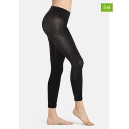 Camano 2er-Set: Leggings in Schwarz - 80 DEN - 40% | Gr&ouml;&szlig;e 42/44 | Damenhosen