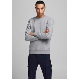 Jack & Jones Jack & Jones Herren Sweatshirt &raquo;JJEBASIC mit Flaglabel und weicher Baumwollmischung&laquo;, unifarben, modisch, regular fit, Baumwolle, Rundhals grau M