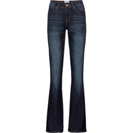 bonprix Damen bonprix Bootcut-Jeans &raquo;Bootcut-Jeans Mid Waist, Komfort-Stretch&laquo; Regular Fit Passform, im klassischen 5-Pocket-Stil blau 44, K-Gr