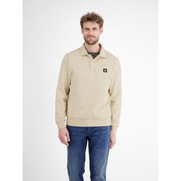 Lerros Herren Lerros Langarm-Poloshirt &raquo;FELPA&laquo; Sweatshirt mit Knopfleiste wei&szlig; 3XL