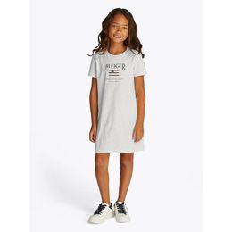 Tommy Hilfiger M&auml;dchen Shirtkleid &raquo;HILFIGER SEQUINS FLAG TEE DRESS&laquo; mit Pailetten, mit Logo-Flag wei&szlig; 5 (110), N-Gr