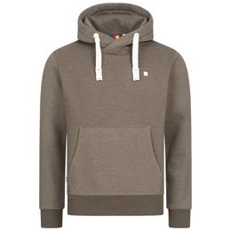DEPROC Active Herren DEPROC Active Kapuzensweatshirt &raquo;LinusCMYK II MEN&laquo;, weiche Fleecejacke mit K&auml;ngurutasche braun L (52)