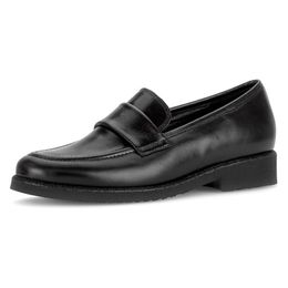 Gabor Damen Loafer , Blockabsatz, Sipper, Businessschuh mit Glitzer am Sohlenrand schwarz 41