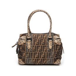 Fendi Henkeltasche in Hellbraun/ Braun - (B)28 x (H)22 x (T)13 cm - 58% | Damen-taschen