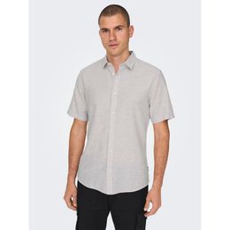 Only & Sons Only & Sons Herren ONLY & SONS Kurzarmhemd &raquo;ONSCAIDEN SS SOLID LINEN SHIRT NOOS&laquo; lila XXL, N-Gr