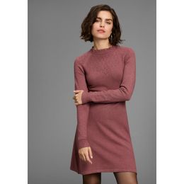 Laura Scott Damen Strickkleid mit edlem Ajourmuster und s&uuml;&szlig;em Stehkragen - NEUE KOLLEKTION rosa 36, N-Gr