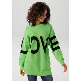 Aniston Casual Damen Aniston CASUAL Strickpullover mit eingestricktem LOVE-Schriftzug schwarz 44