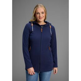 Kangaroos Damen Kangaroos Fleecejacke mit Kapuze Gro&szlig;e Gr&ouml;&szlig;en, &Uuml;bergangsjacke blau 48