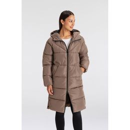 Only Damen Only Steppmantel &raquo;ONLAMAND &ndash; Langer Puffercoat mit 2-Wege-Rei&szlig;verschluss&laquo; l&auml;ssig geschnitten, modisch, Steppware, Materialmix, 