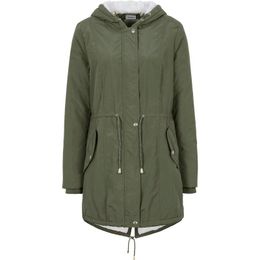 bonprix Damen bonprix Parka mit Kapuze modischer Stil, mit Teddy-Fleece, mit Kapuze, lockere Passform gr&uuml;n 38