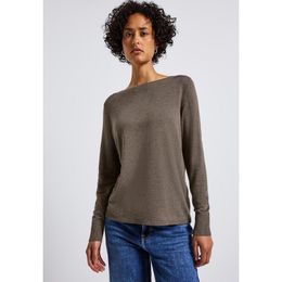 Street One Damen Street One Strickpullover mit U-Boot-Ausschnitt braun 42