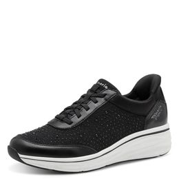 Tamaris Damen Slip-On Sneaker , Keilabsatz, Schlupfschuh, Freizeitschuh in veganer Verarbeitung schwarz 38