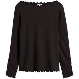 bonprix Damen bonprix Langarmshirt &raquo;Shirt&laquo; bequeme Passform, Strukturjersey-Material, unifarben schwarz 36/38 (S)