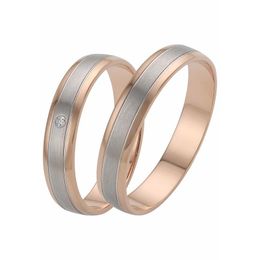Firetti Unisex Trauring &raquo;Schmuck Geschenk Gold 375 Hochzeit Ehering "LIEBE"&laquo; Made in Germany, wahlweise mit oder ohne Brillant rosa