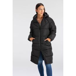 Only Damen Only Steppmantel &raquo;ONLAMAND &ndash; Langer Puffercoat mit 2-Wege-Rei&szlig;verschluss&laquo; l&auml;ssig geschnitten, modisch, Steppware, Materialmix, 