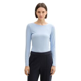 Tom Tailor Damen Tom Tailor Langarmshirt mit U-Boot Ausschnitt blau XXXL(46)