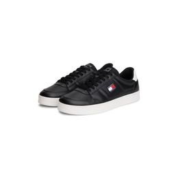 Tommy Jeans Herren Sneaker &raquo;TJM THE GREENWICH NEW ESS&laquo; , Freizeitschuh, Halbschuh, Schn&uuml;rschuh im Basekt-Style schwarz-wei&szlig; 43