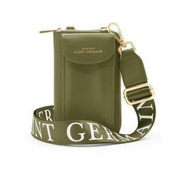 ATELIERS SAINT GERMAIN Leder-Handytasche in Khaki - (B)15 x (H)8 x (T)2 cm - 78% | Damen-handytaschen