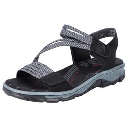 Rieker Damen Riemchensandale , Sommerschuh, Sandalette, Klettschuh, in sportiver Optik schwarz 38