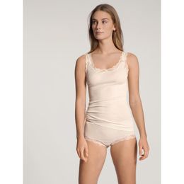 Calida Damen Calida Spitzentop &raquo;Richesse Lace&laquo; edler Spitzenbesatz, Feinripp-Qualit&auml;t, w&auml;rmend beige L (48/50)