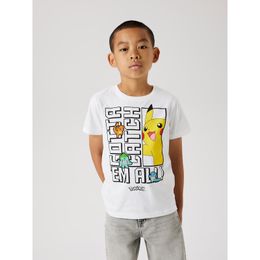 name it Jungen T-Shirt &raquo;NKMFLAME POKEMON SS TOP NOOS SKY&laquo; mit gro&szlig;em Pok&eacute;mon Frontmotiv wei&szlig; 116